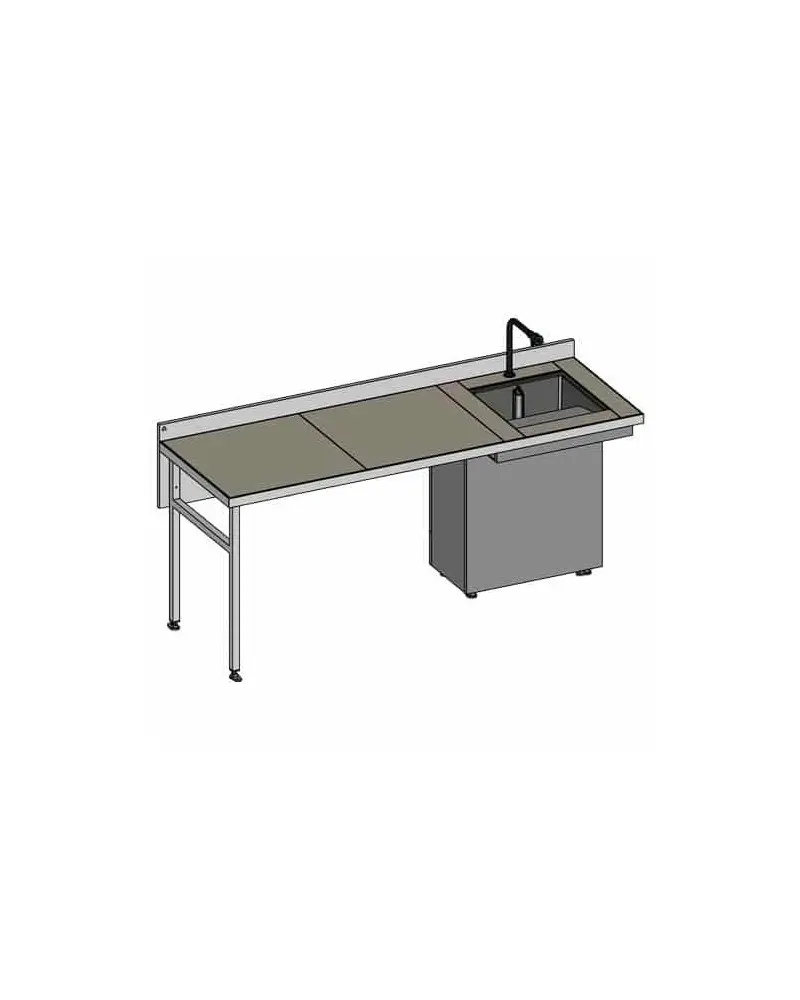 Table de laboratoire en acier inoxydable 304, avec évier