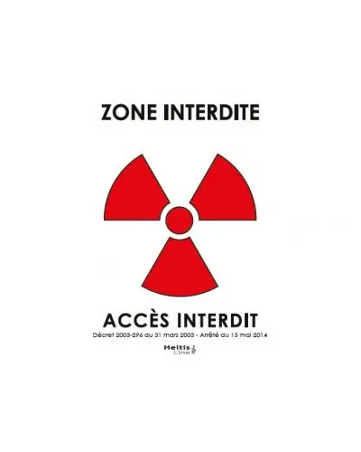 Trefle zone interdite rouge 13 x 18 cm