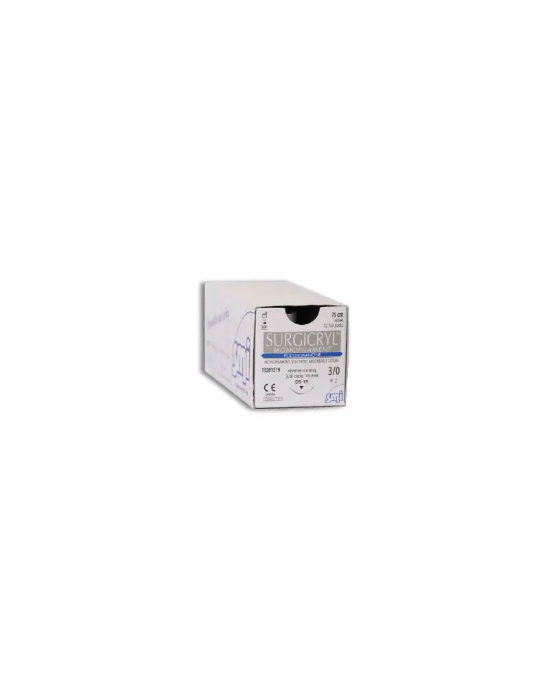 Fil de suture catgut plein 2/0, 75cm rond corsé 1/2 cercle, 30mm, boite ...