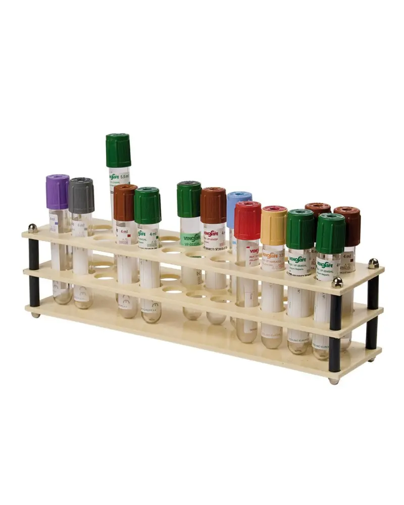 Portoir PVC pour tube à hemolyse 14MM 2X6 TROUS