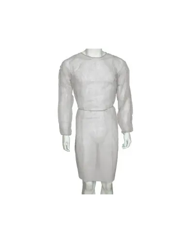 Blouse blanche de protection en polypropylène non-tissé non stérile