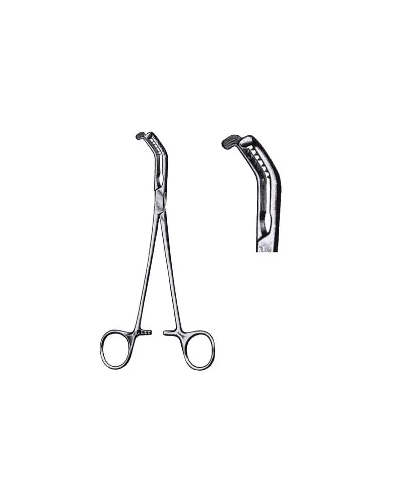 Pince clamp de Price-Thomas, à bronches, 22 cm, griffes à gauche
