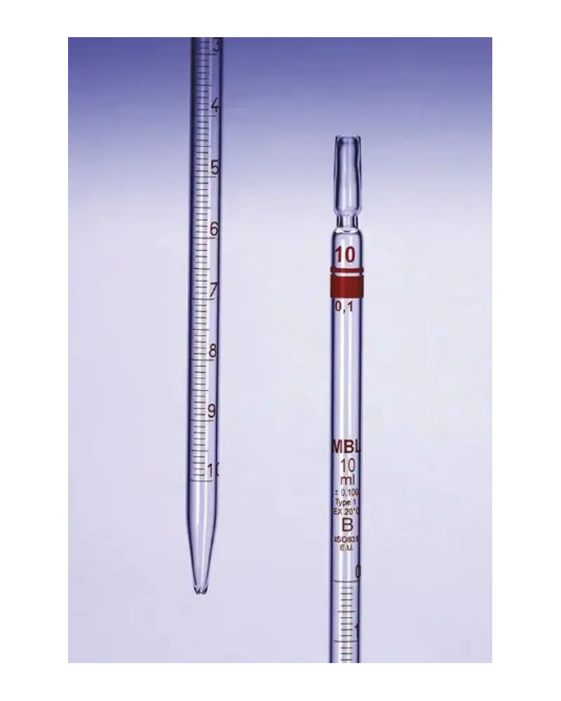 Pipettes graduées à écoulement total, 2 ml, graduation 0,1 ml