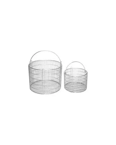 Paniers en fil d'acier inox avec anse, ronds, Dia 160mm