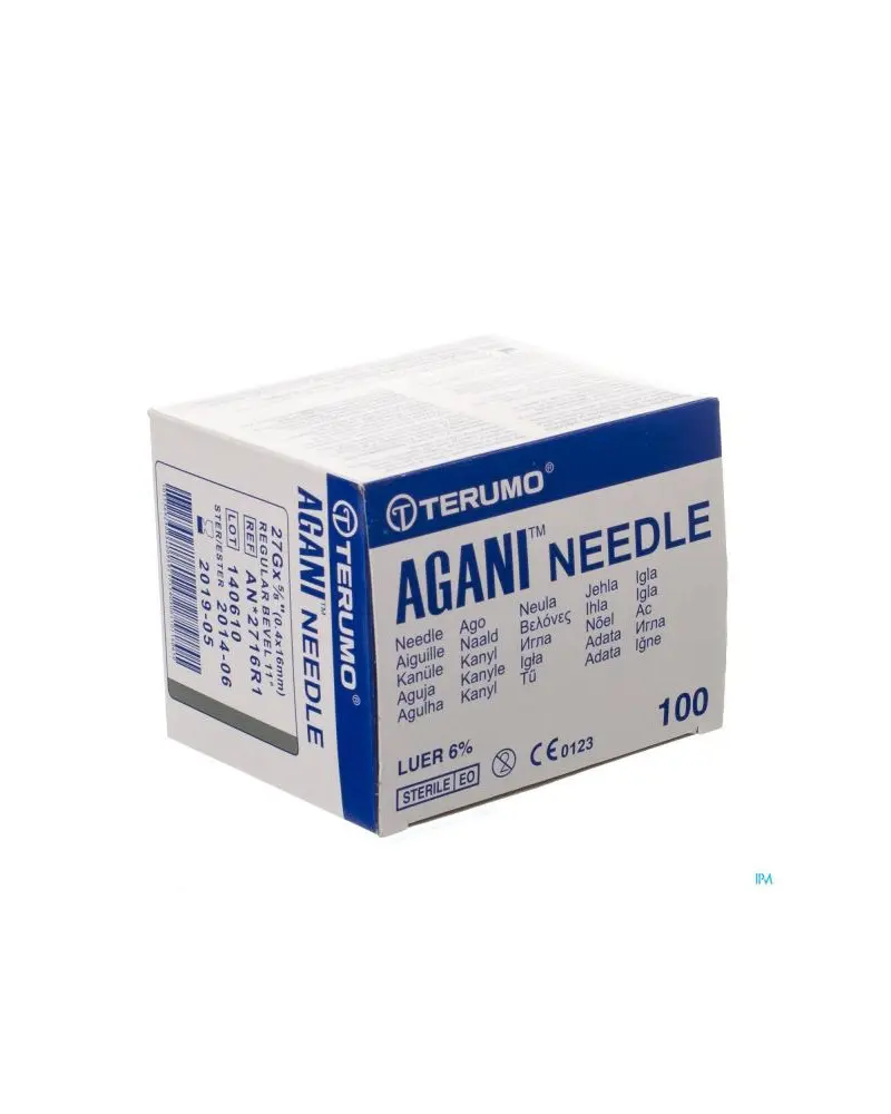 Aiguille NEOLUS TERUMO à usage unique, 40 x 0,7 mm - 22 g