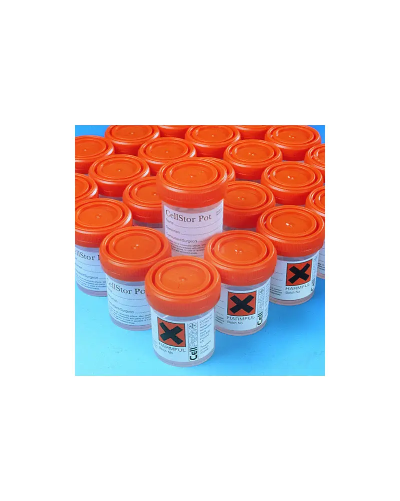 Cellstor pot, 20 ml avec 10 ml de fixateur