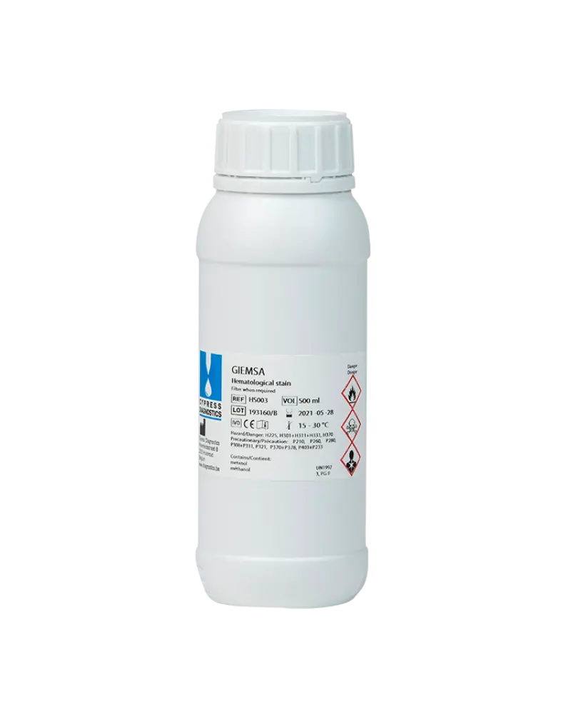 Colorant Giemsa HS003 – Diagnostic hematologique & histologique – 500 ml